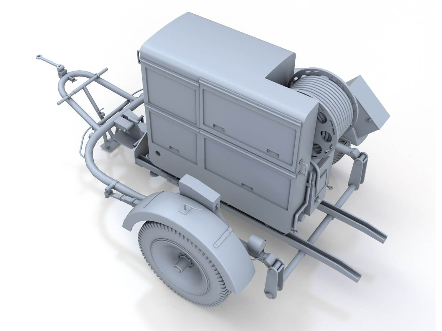 Generator 85V 8KW With Sh.Ah.51 Trailer - 3D Model by panaristi