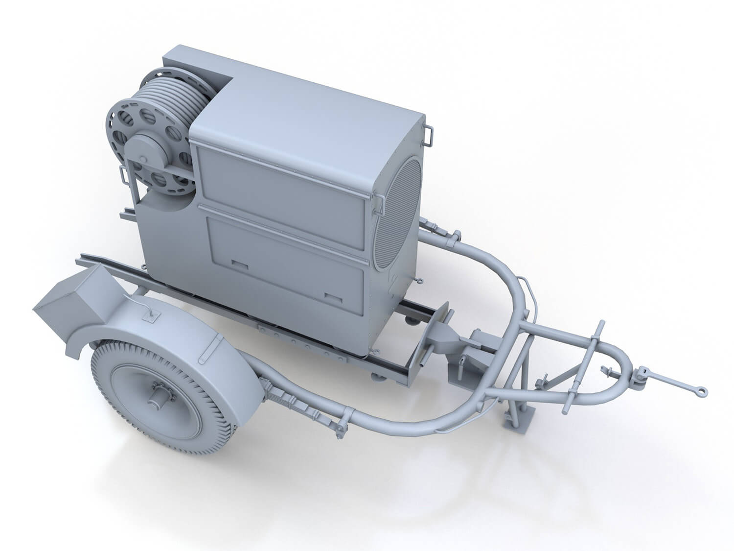 Generator 85V 8KW With Sh.Ah.51 Trailer - 3D Model by panaristi