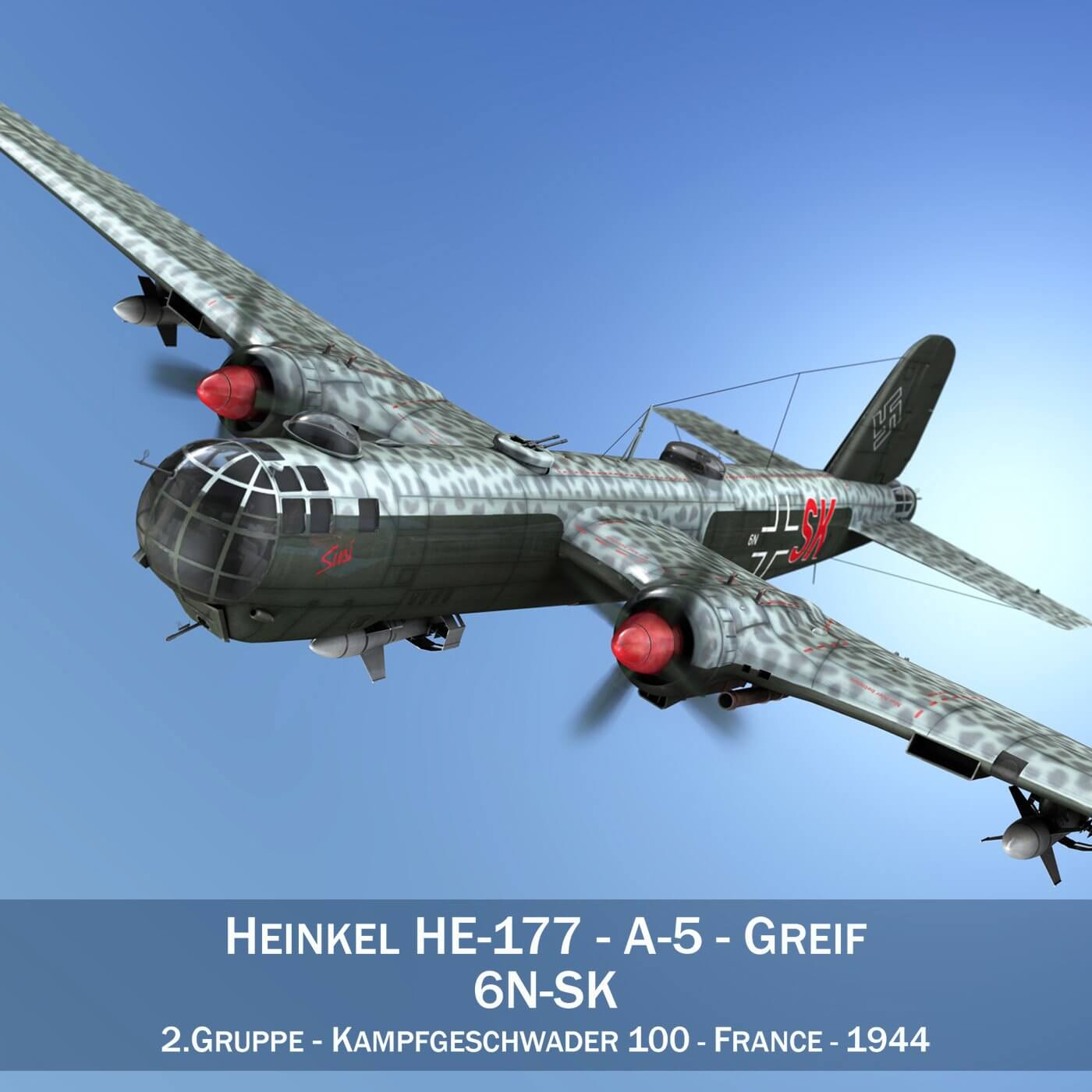 Heinkel He-177 - Greif - 6NSK 3D Model by panaristi