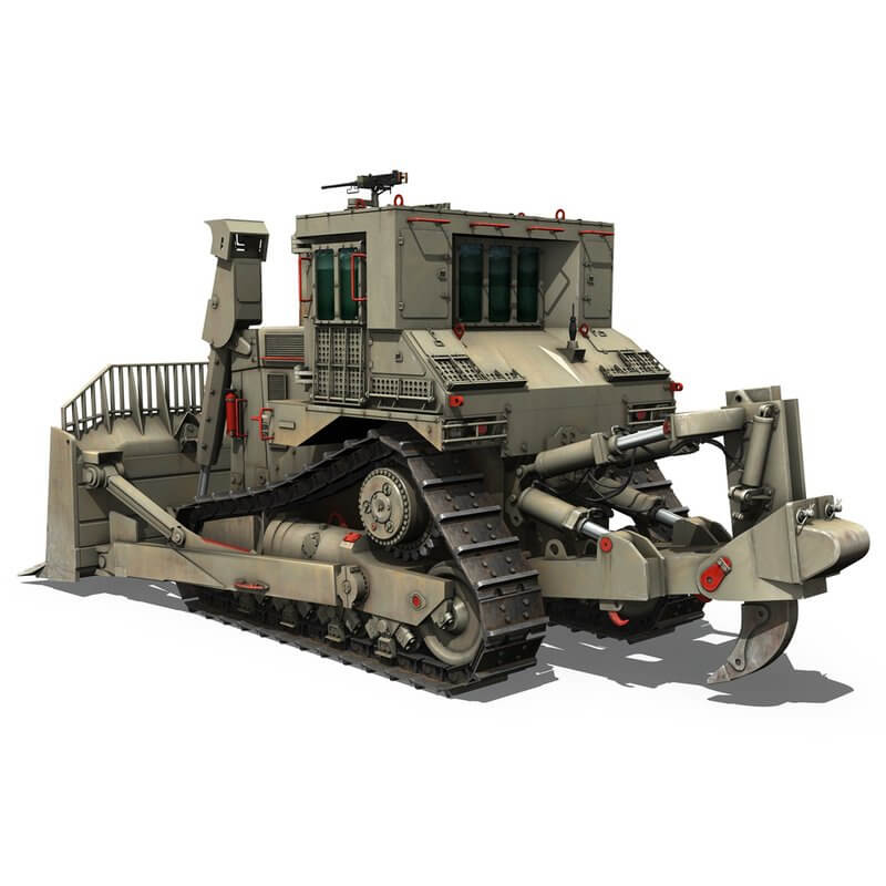 IDF Armored CAT D9R Bulldozer - 3D Model by panaristi