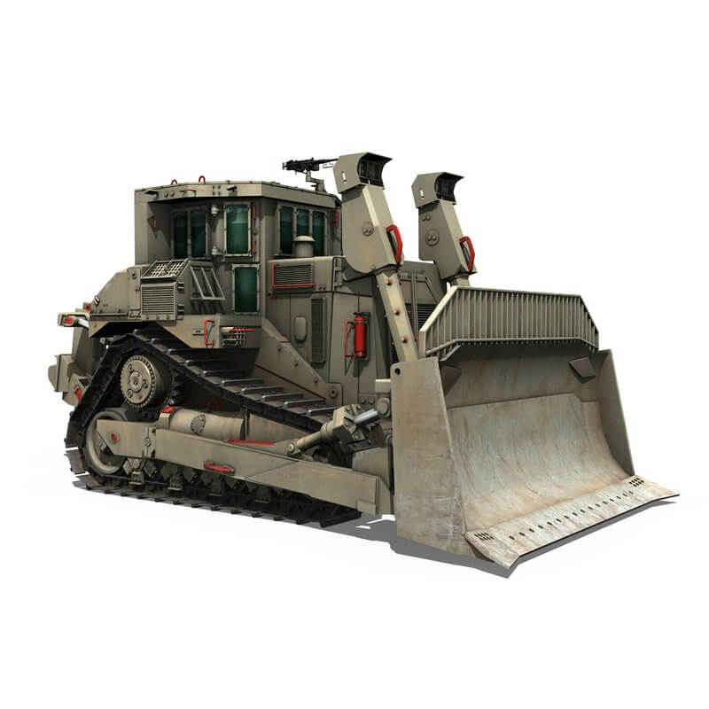 IDF Armored CAT D9R Bulldozer - 3D Model by panaristi