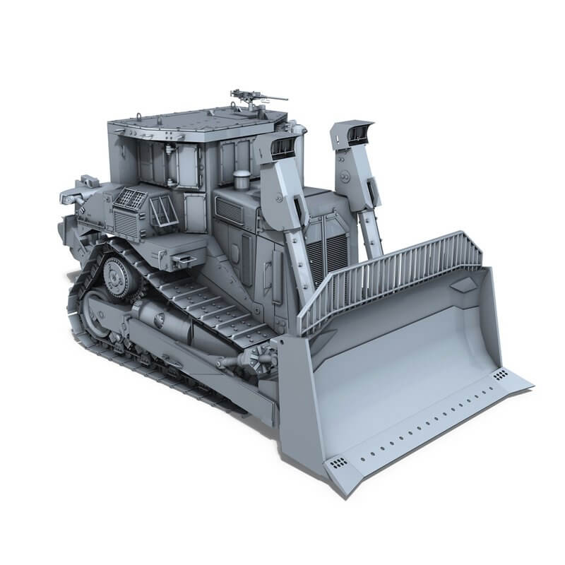 IDF Armored CAT D9R Bulldozer - 3D Model by panaristi