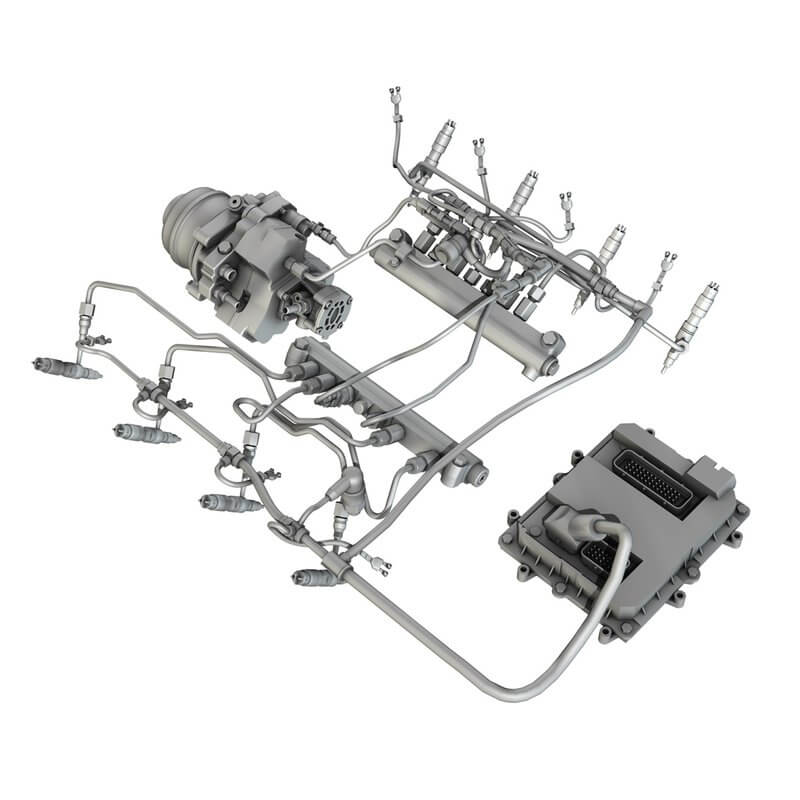 Injection System of A V8 Engine - 3D Model by panaristi