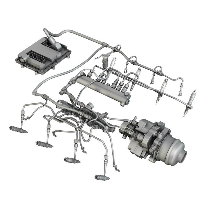 Injection System of A V8 Engine - 3D Model by panaristi