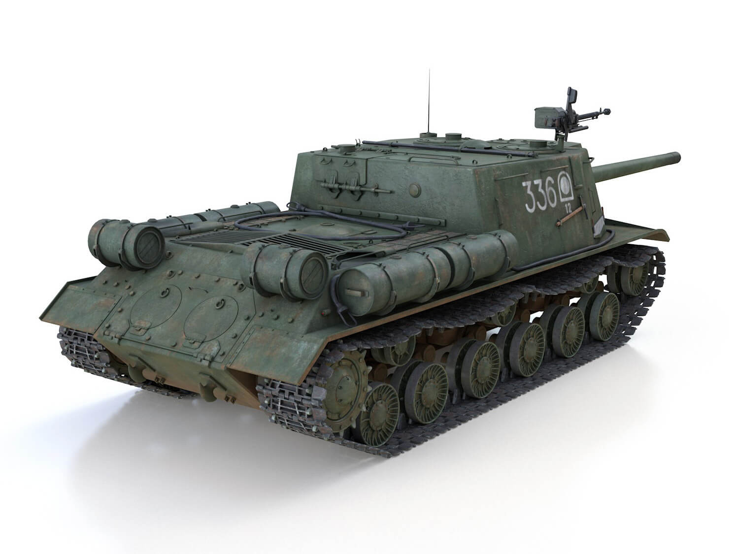 ISU-122 - 336 - Soviet Heavy Self-propelled Gun 3D Model by panaristi