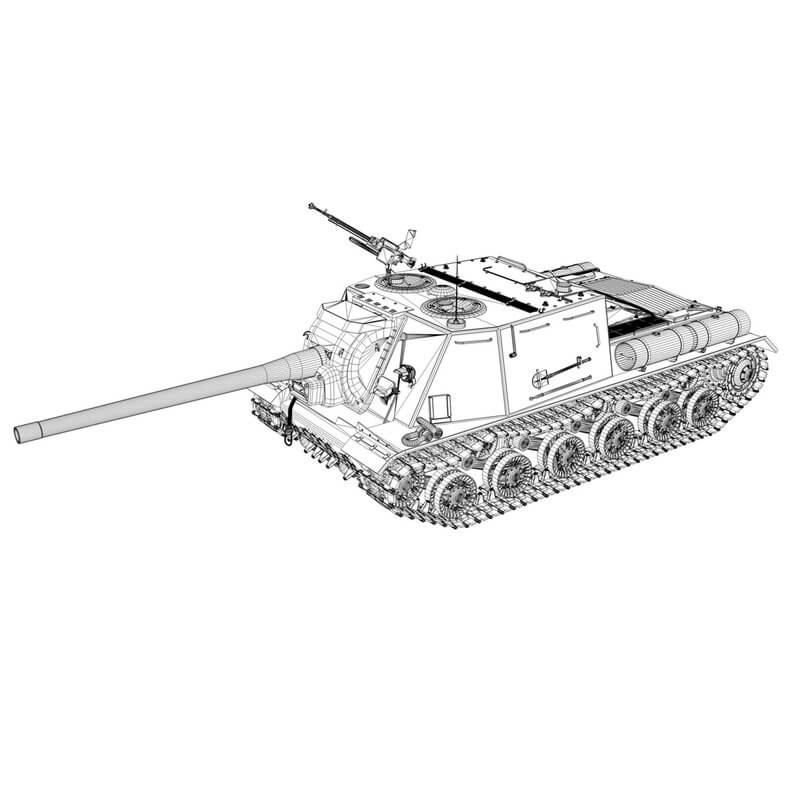 ISU-122 - Soviet Heavy Self-propelled Gun 3D Model by panaristi