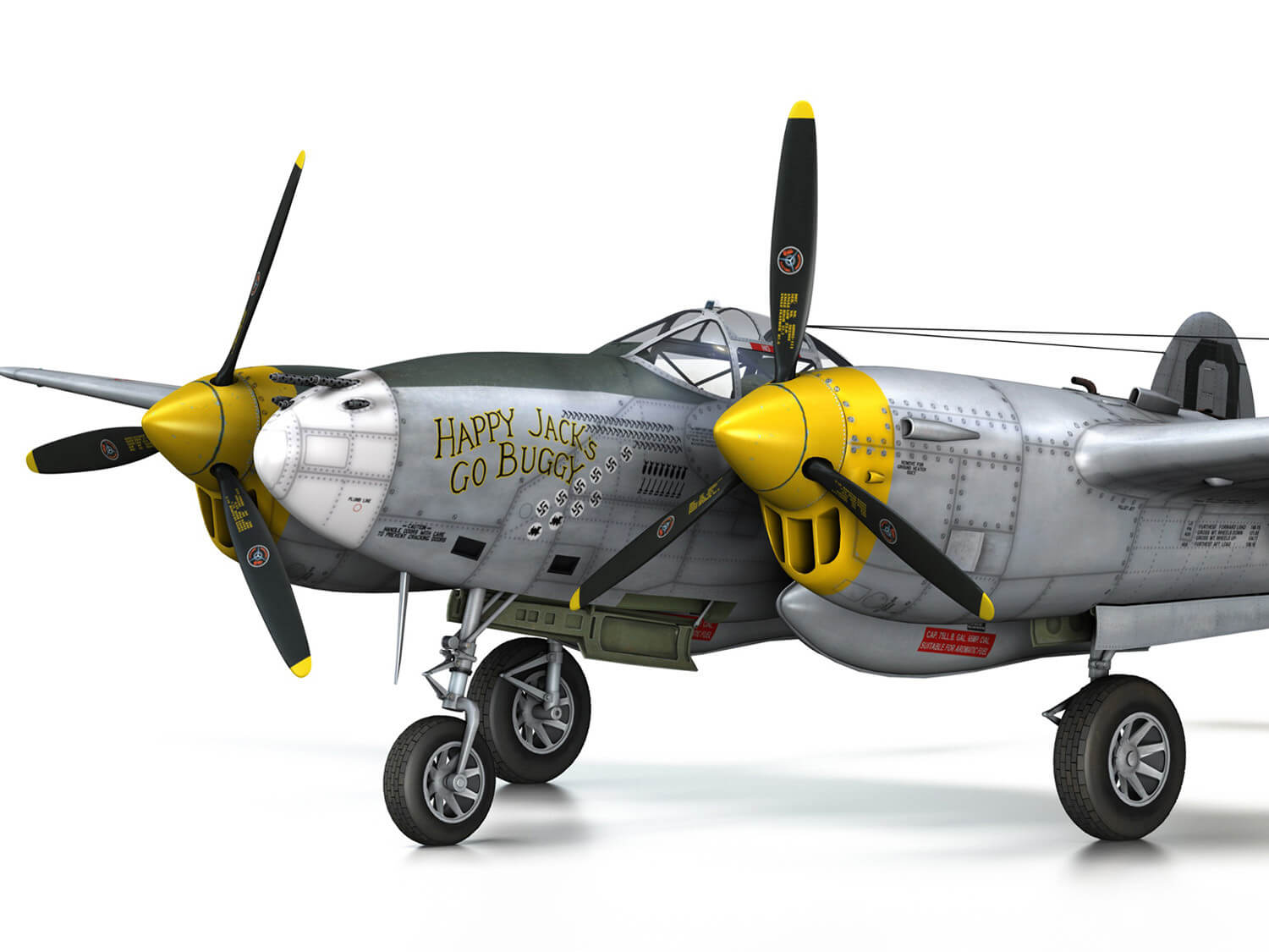 Lockheed P-38 Lightning - Happy Jacks Go Buggy 3D Model by panaristi