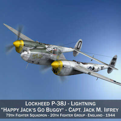 Lockheed P-38 Lightning - Happy Jacks Go Buggy 3D Model by panaristi