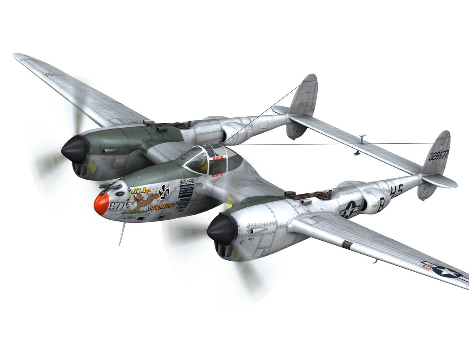 Lockheed P-38 Lightning - Little Buckaroo 3D Model by panaristi