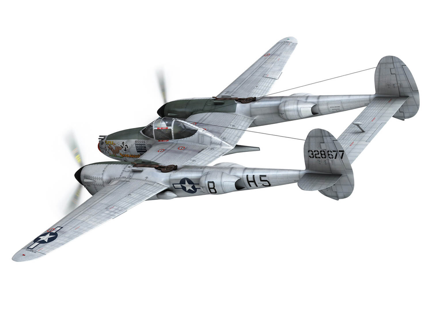 Lockheed P-38 Lightning - Little Buckaroo 3D Model by panaristi