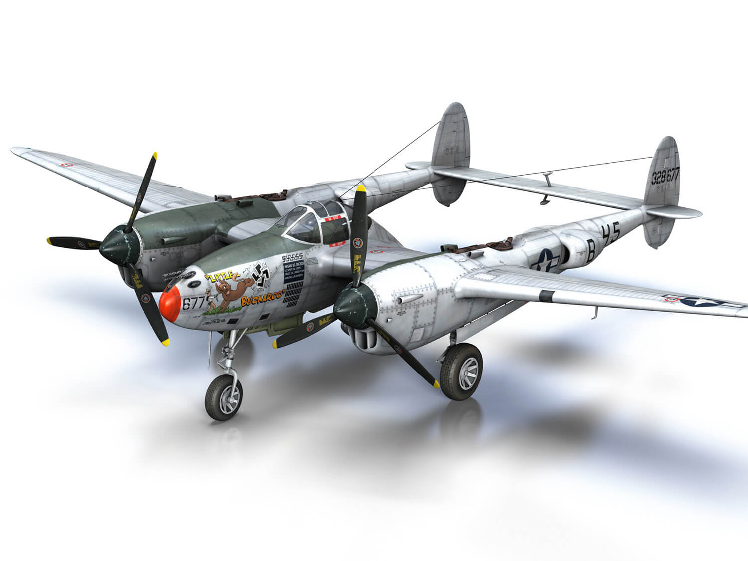 Lockheed P-38 Lightning - Little Buckaroo 3D Model by panaristi