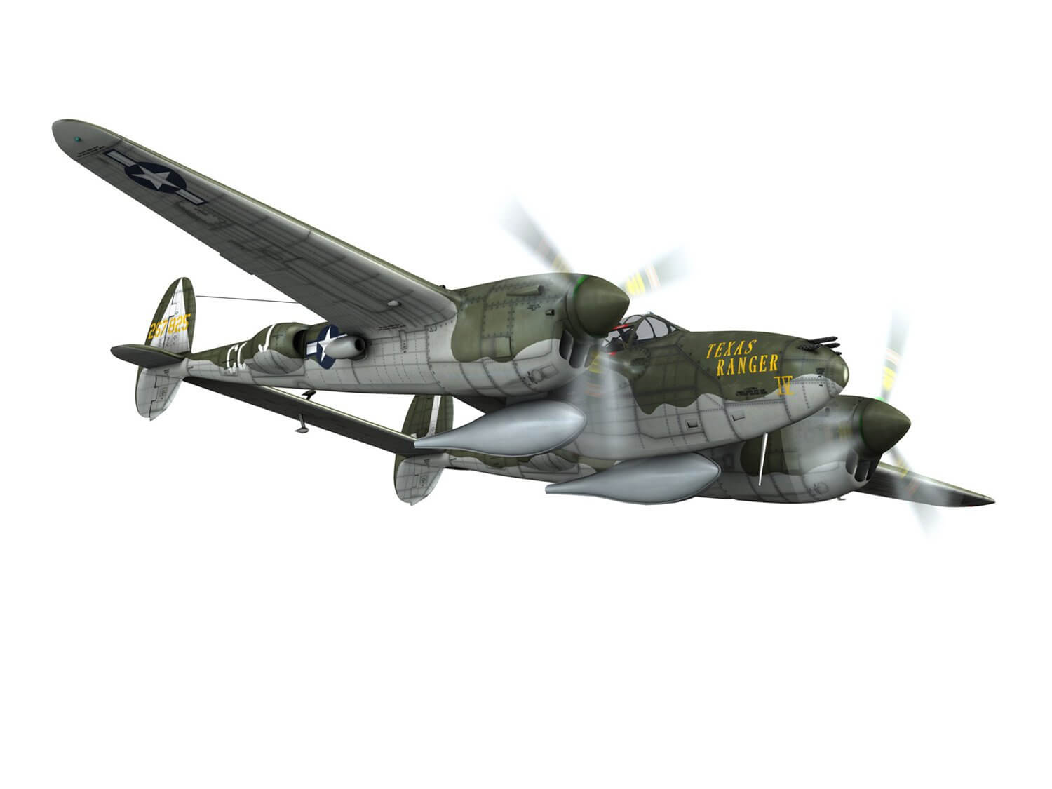 Lockheed P-38 Lightning - Texas Ranger IV 3D Model by panaristi