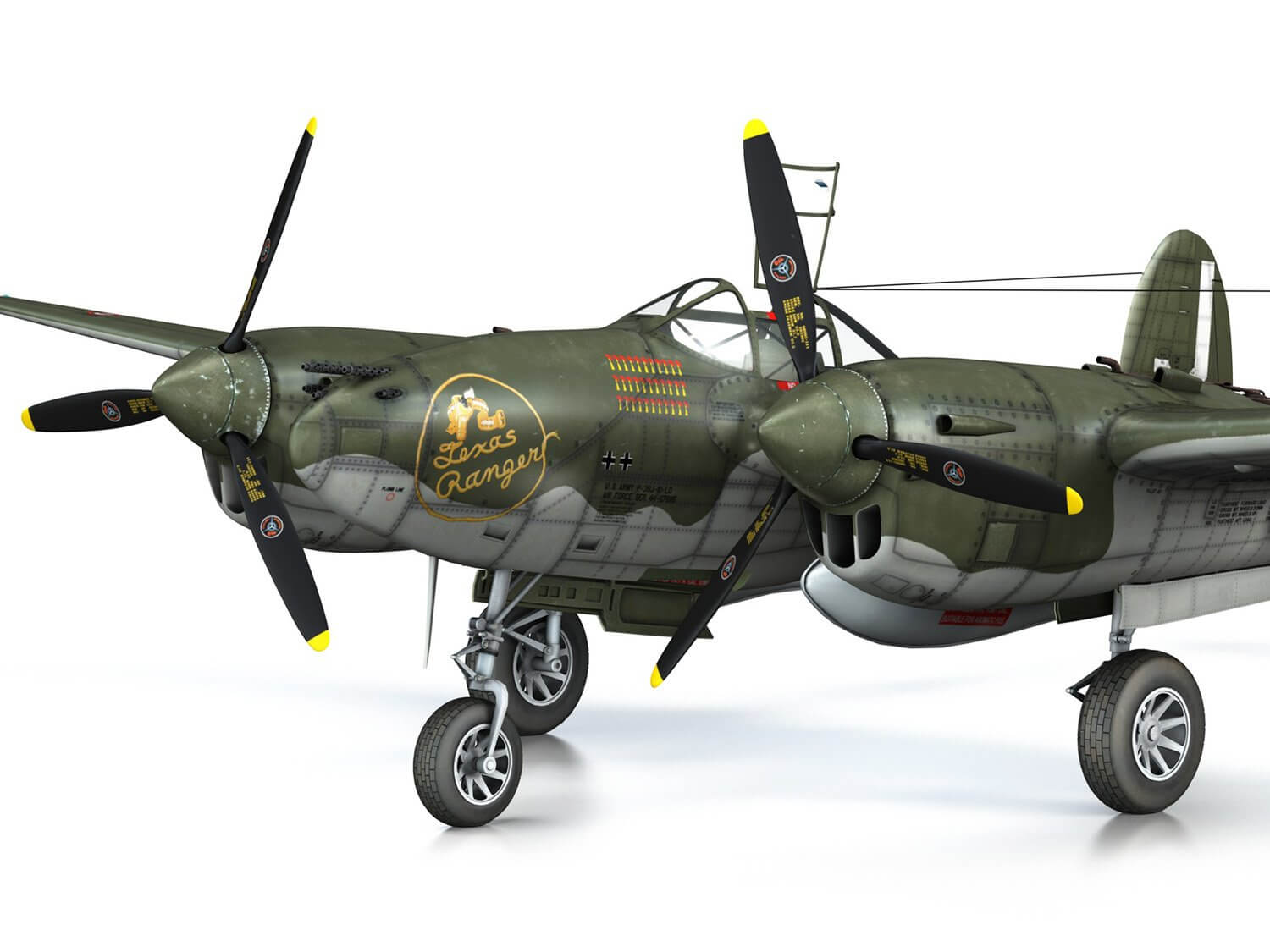 Lockheed P-38 Lightning - Texas Ranger IV 3D Model by panaristi