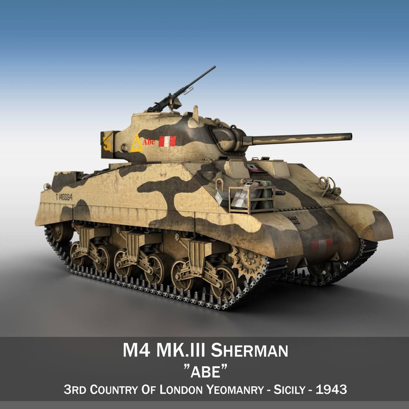 M4 Sherman MK. III - Abe 3D Model by panaristi