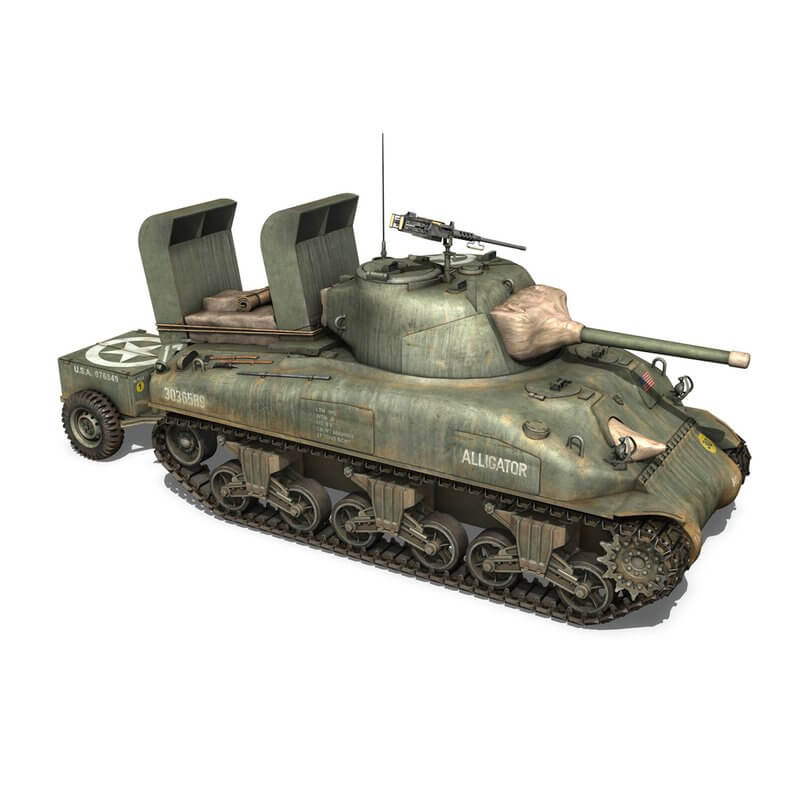 M4A1 Sherman - Alligator 3D Model by panaristi