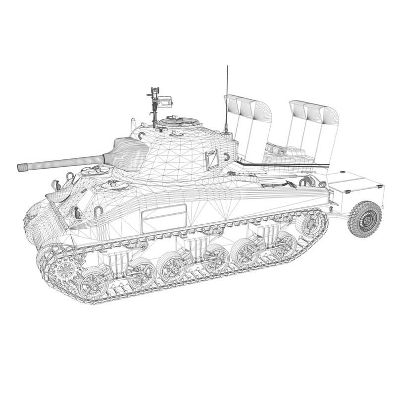 M4A1 Sherman - Alligator 3D Model by panaristi