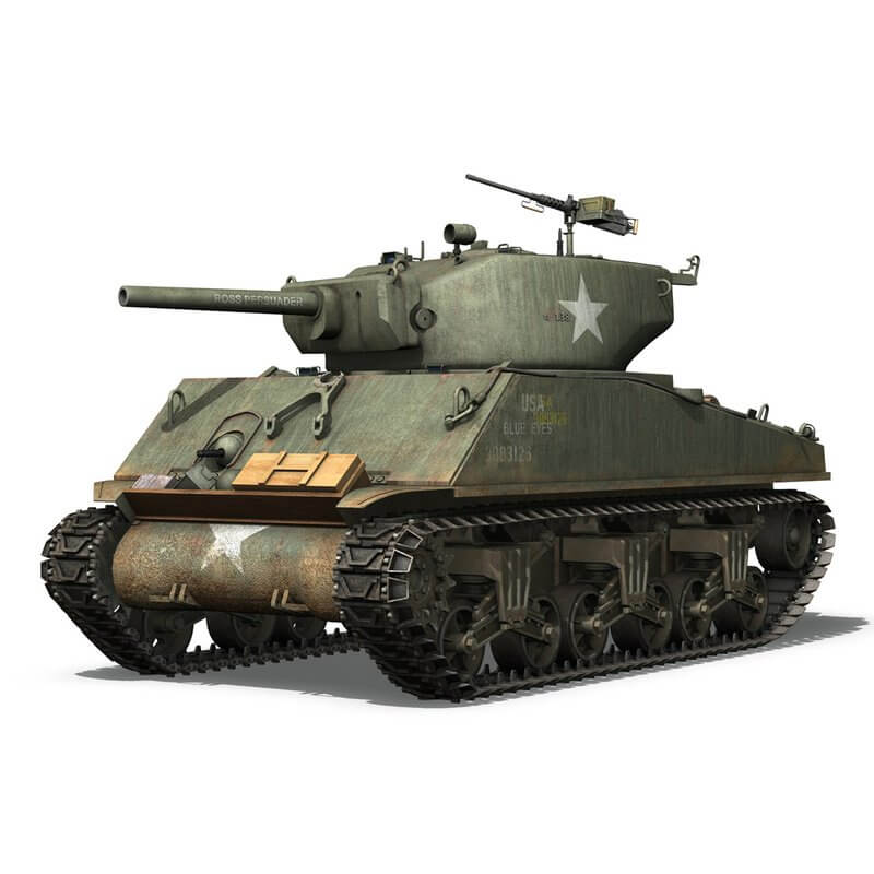 M4A3E2 - Sherman Jumbo - Blue Eyes 3D Model by panaristi