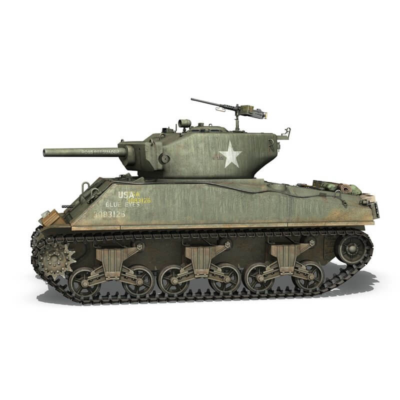 M4A3E2 - Sherman Jumbo - Blue Eyes 3D Model by panaristi