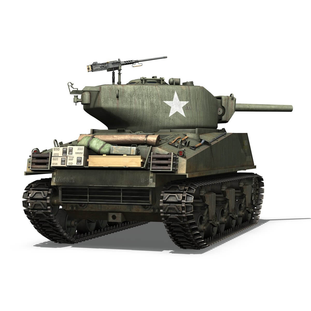M4A3E2 - Sherman Jumbo - Blue Eyes 3D Model by panaristi