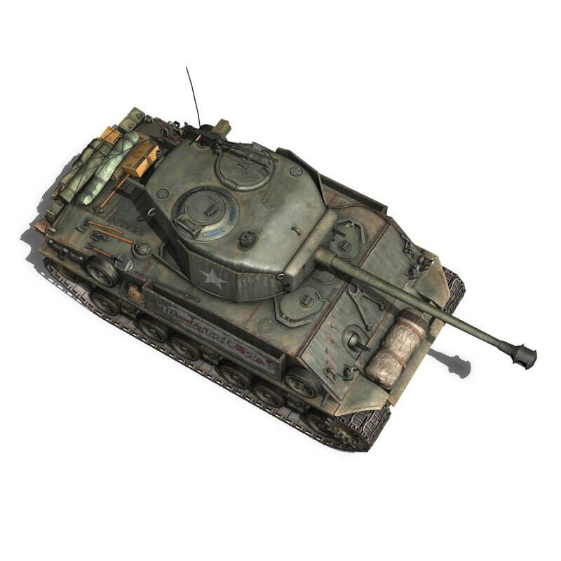 M4A3E8 HVSS Sherman - Thunderbolt VII 3D Model by panaristi