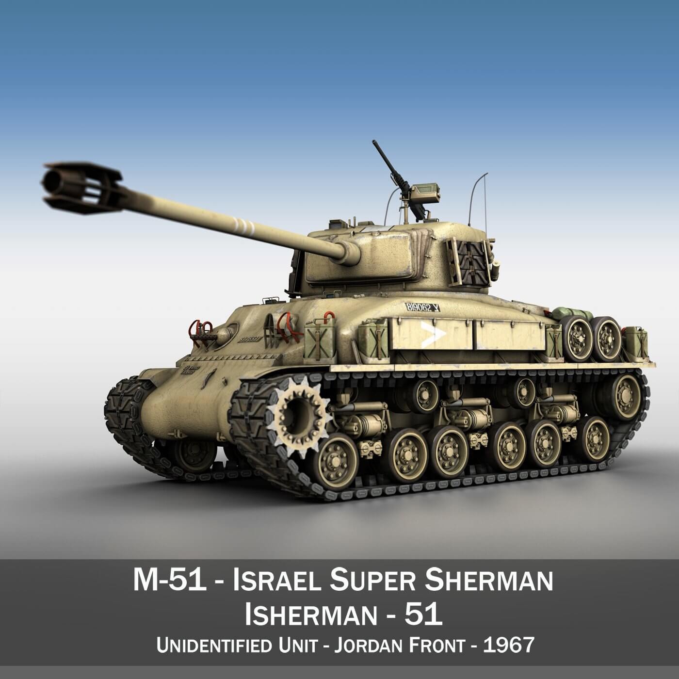 M51 Israel Super Sherman - 51 3D Model by panaristi
