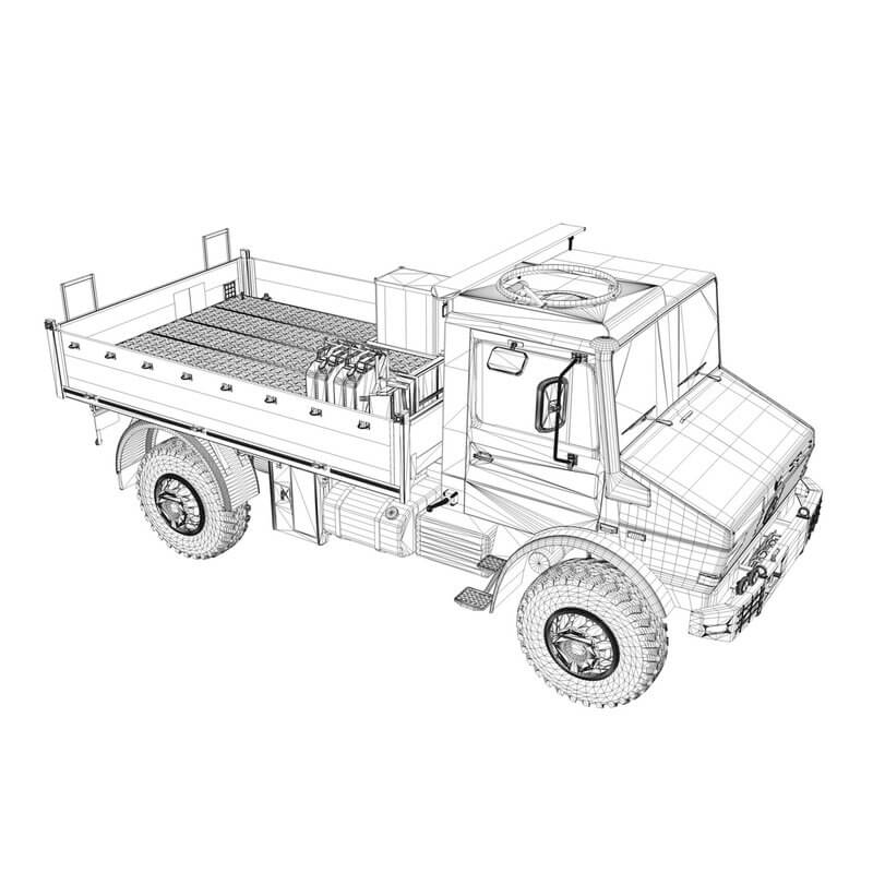 Mercedes Benz Unimog U1300L - 3D Model by panaristi