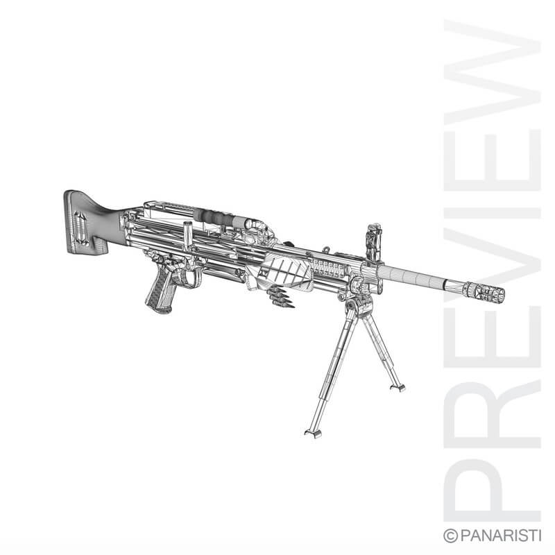 MG4 Light Machinegun MG43 - 3D Model by panaristi