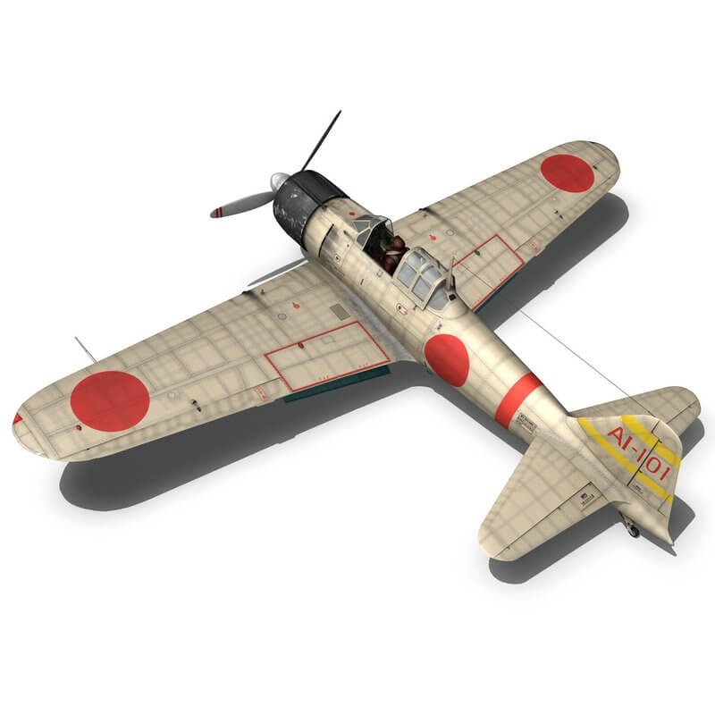 Mitsubishi A6M2 Zero - Carrier Akagi 3D Model by panaristi