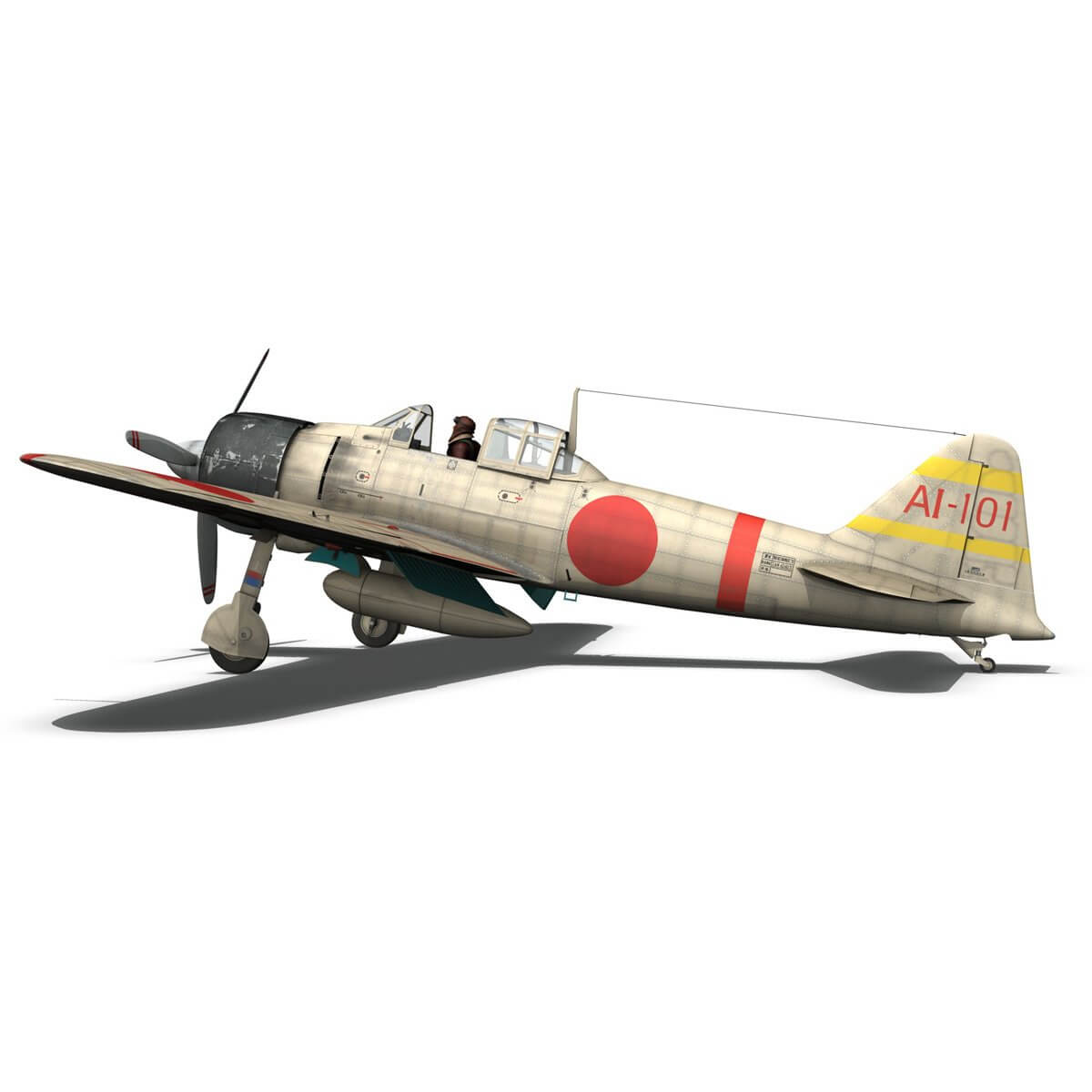 Mitsubishi A6M2 Zero - Carrier Akagi 3D Model by panaristi