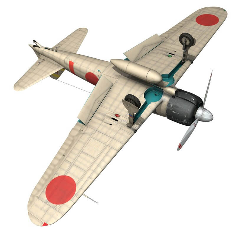 Mitsubishi A6M2 Zero - Carrier Akagi 3D Model by panaristi
