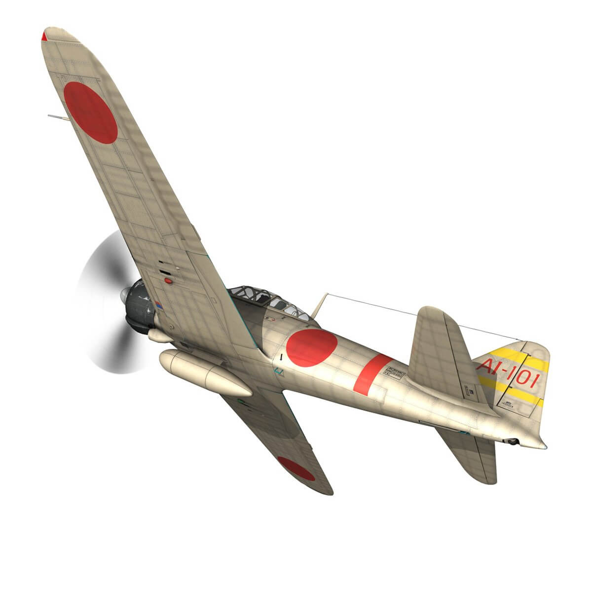 Mitsubishi A6M2 Zero - Carrier Akagi 3D Model by panaristi