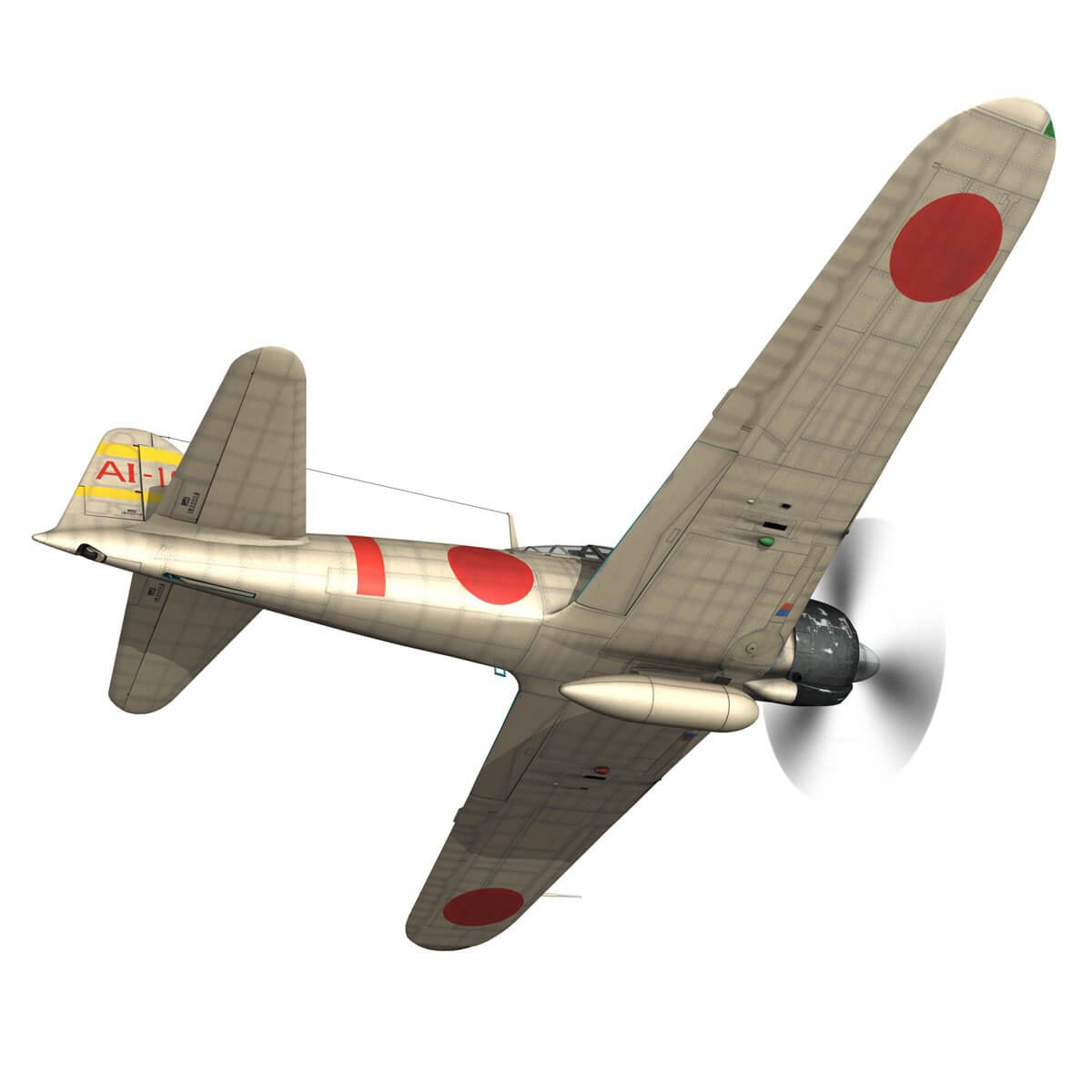 Mitsubishi A6M2 Zero - Carrier Akagi 3D Model by panaristi