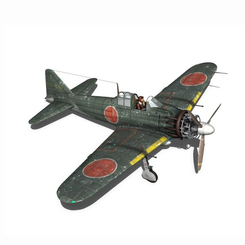 Mitsubishi A6M5 Zero - 3D Model by panaristi