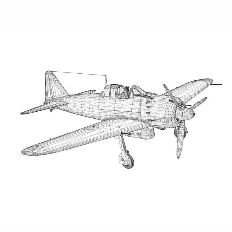 Mitsubishi A6M5 Zero - 3D Model by panaristi