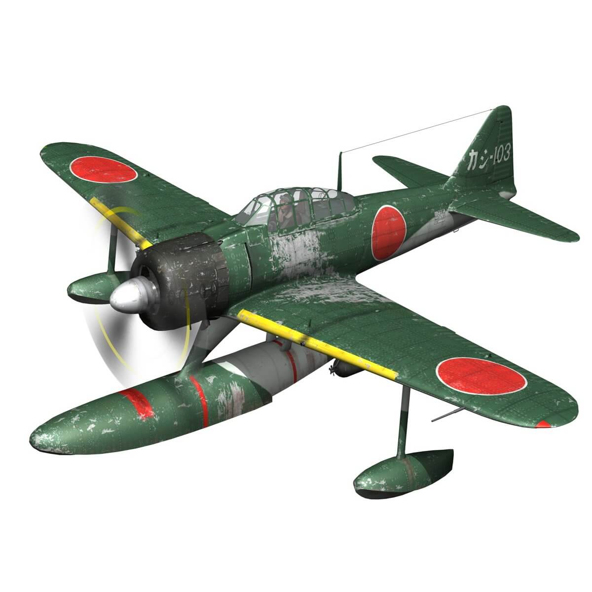 Nakajima A6M2-N - Rufe 3D Model by panaristi