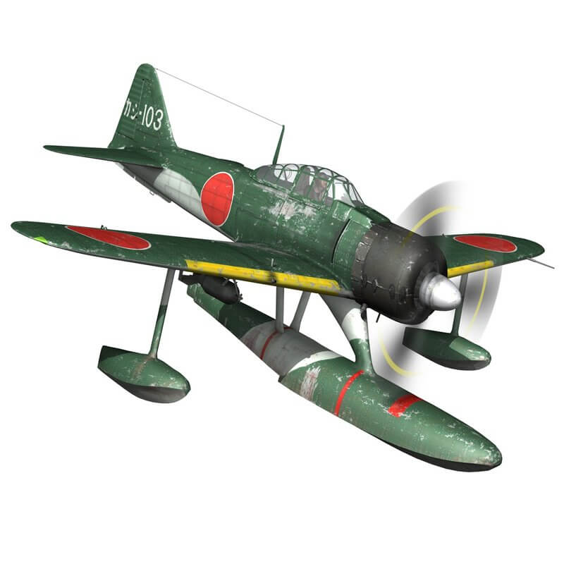 Nakajima A6M2-N - Rufe 3D Model by panaristi