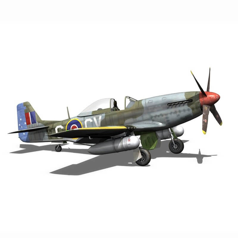 North American P-51D - CV-G Mustang RAAF 3D Model by panaristi