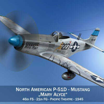 North American P-51D - Mary Alyce 3D Model by panaristi