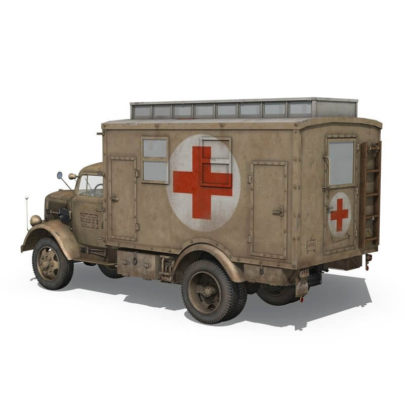 Opel Blitz - 3t Ambulance Truck - 2 PzDiv 3D Model by panaristi