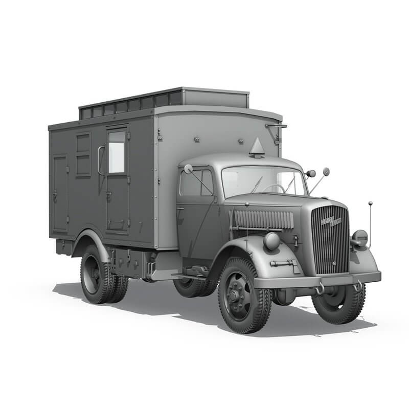 Opel Blitz - 3t Ambulance Truck with EC Koffer 3D Model by panaristi