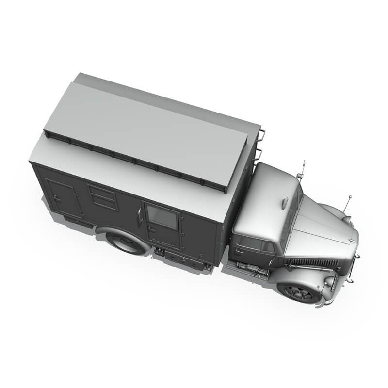 Opel Blitz - 3t Ambulance Truck with EC Koffer 3D Model by panaristi