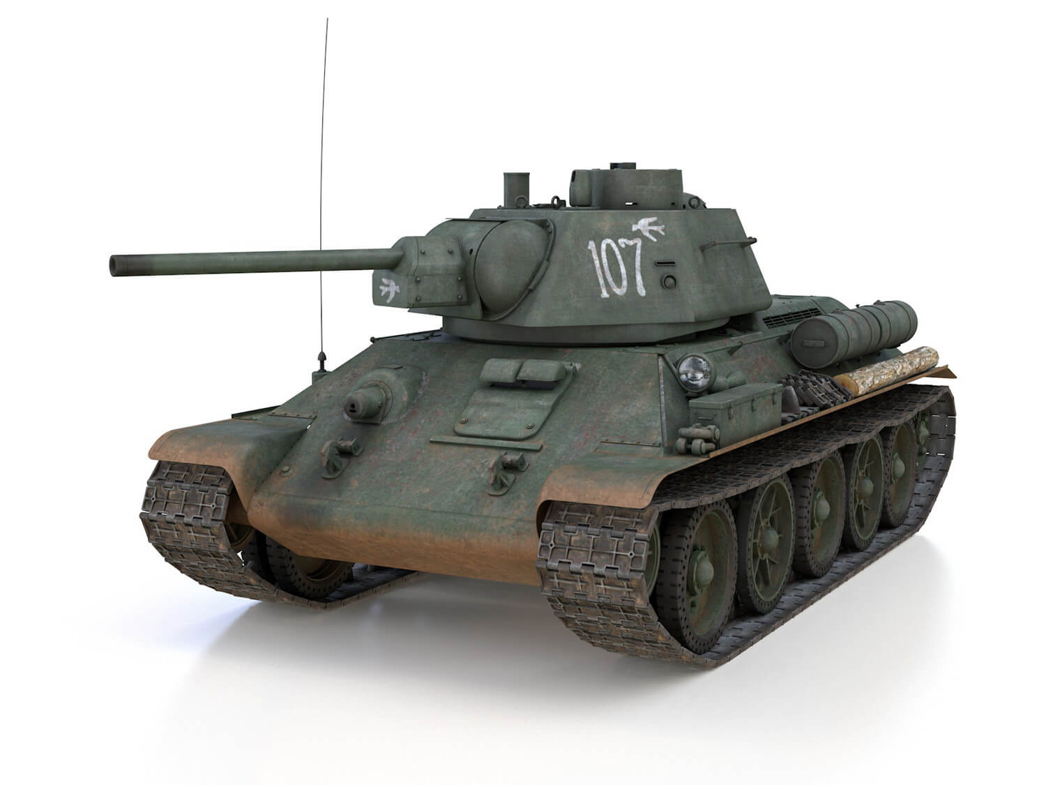 OT-34-76 - Soviet Flamethrower Tank - 107 3D Model by panaristi