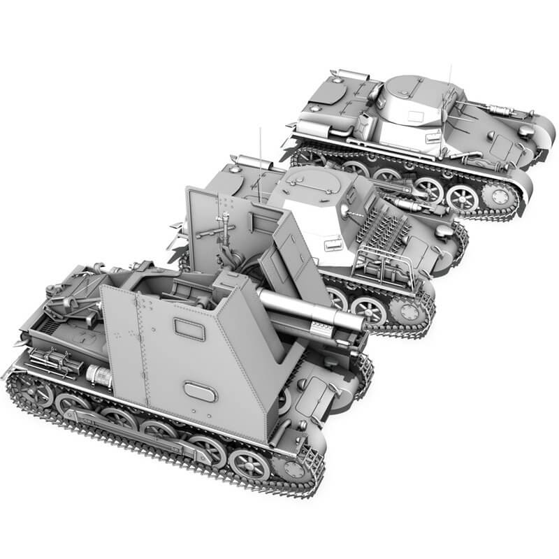 Panzerkampfwagen 1 (Panzer 1) - Collection 3D Model by panaristi