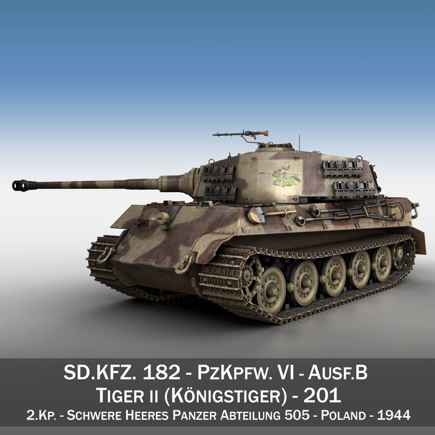 Panzerkampfwagen VI - Ausf B - Tiger II - 201 3D Model by panaristi