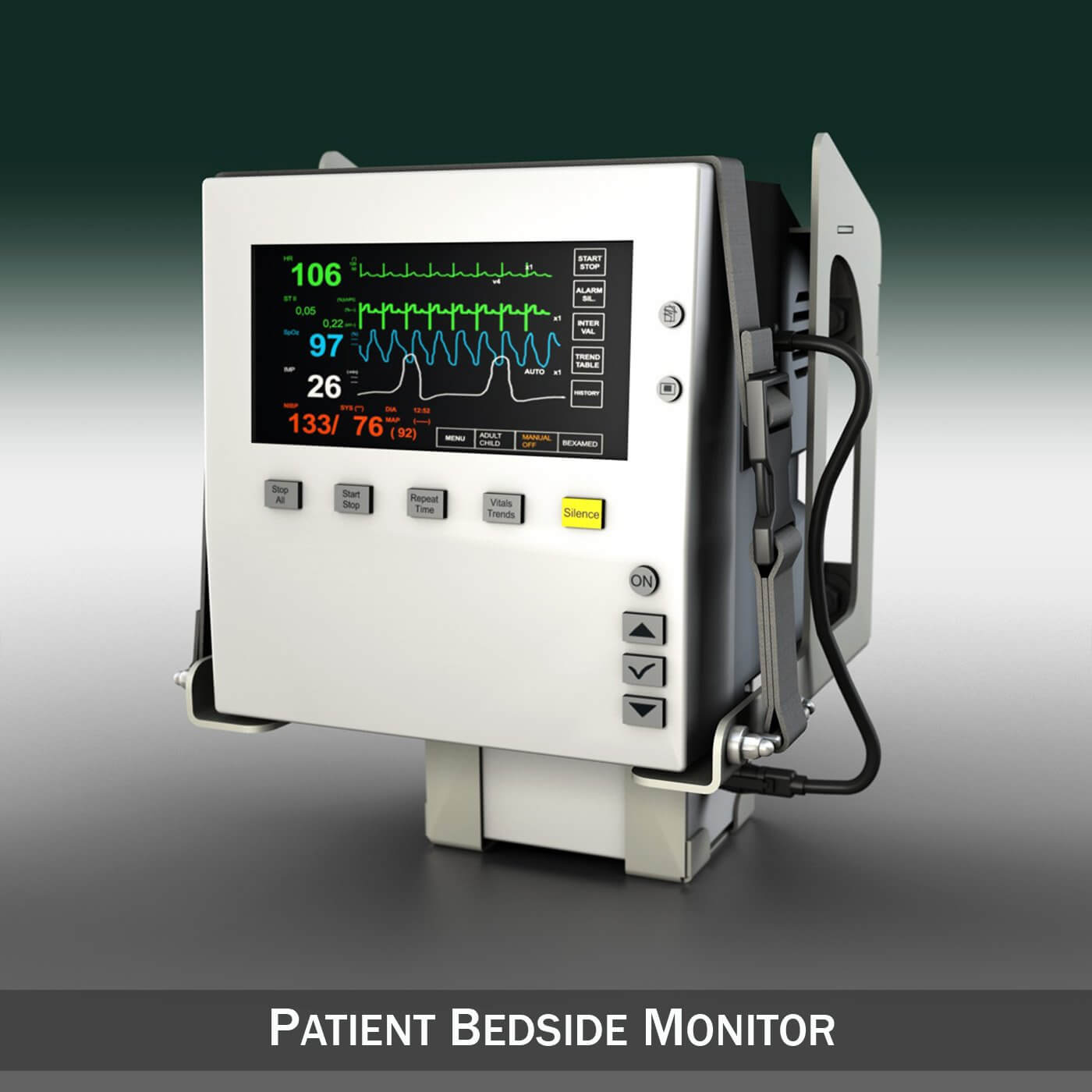 Patient Bedside Monitor - 3D Model by panaristi