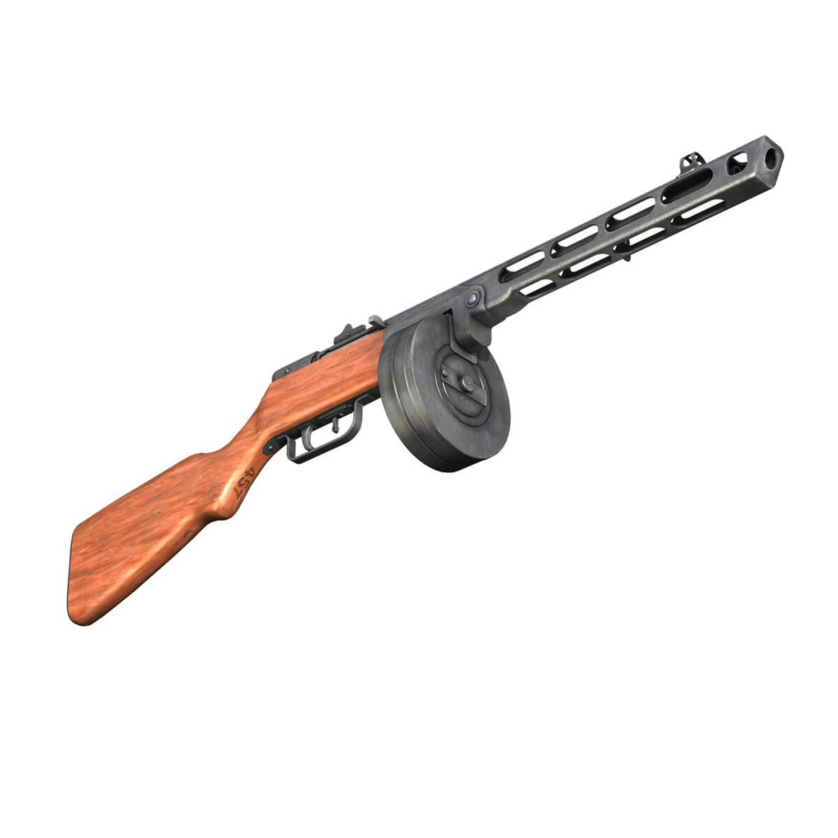 PPSh-41 - Soviet Submachine Gun 3D Model by panaristi