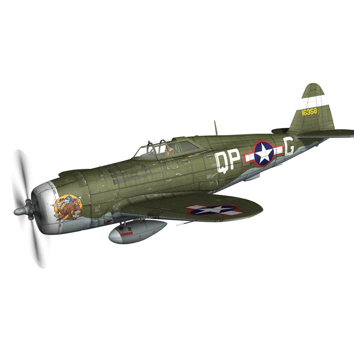 Republic P-47C Thunderbolt - California Or Bust 3D Model by panaristi