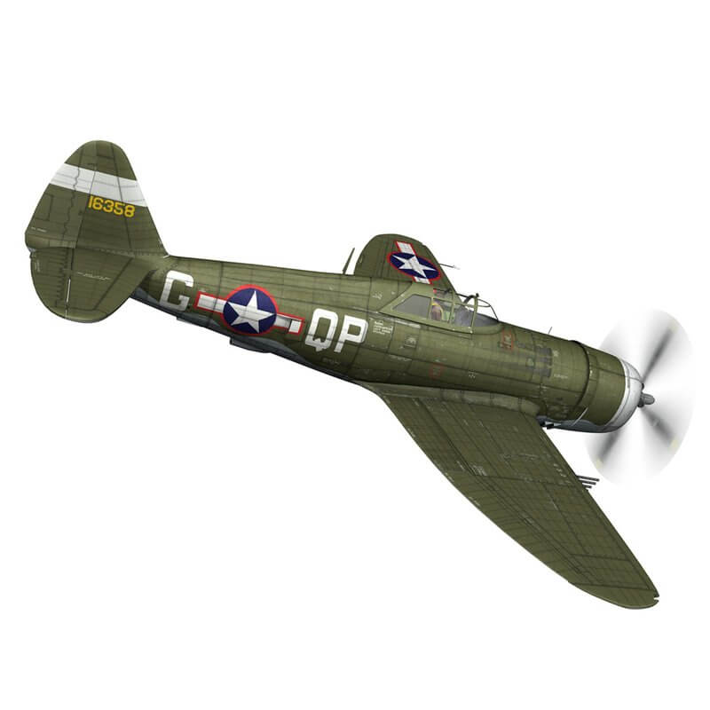Republic P-47C Thunderbolt - California Or Bust 3D Model by panaristi