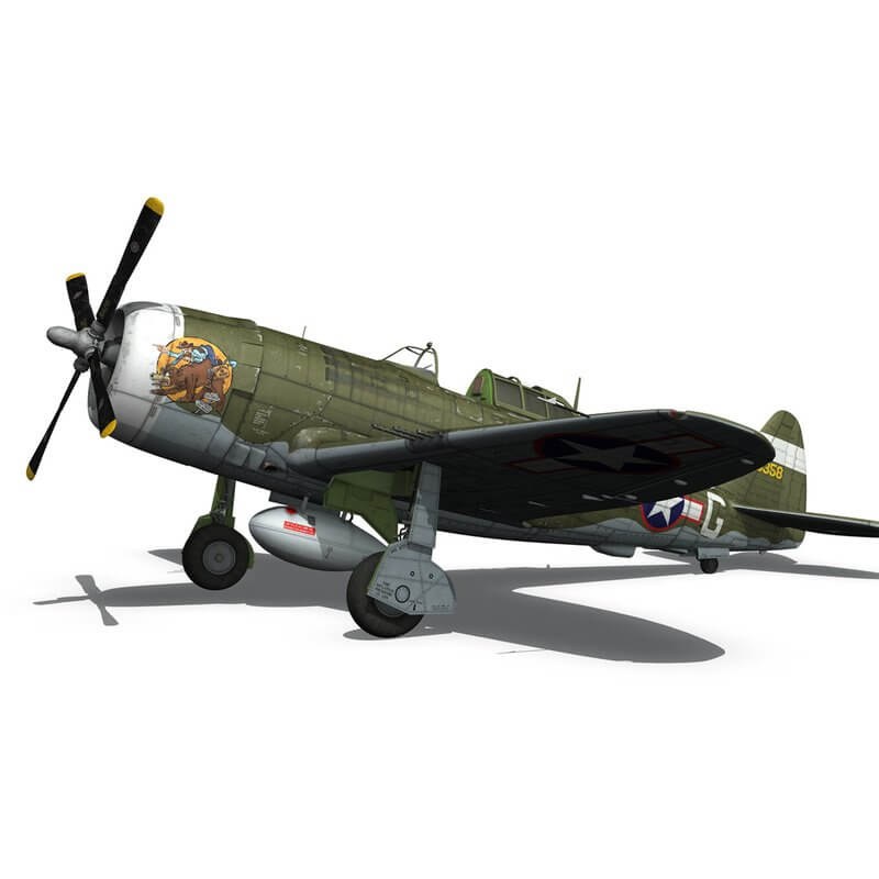 Republic P-47C Thunderbolt - California Or Bust 3D Model by panaristi
