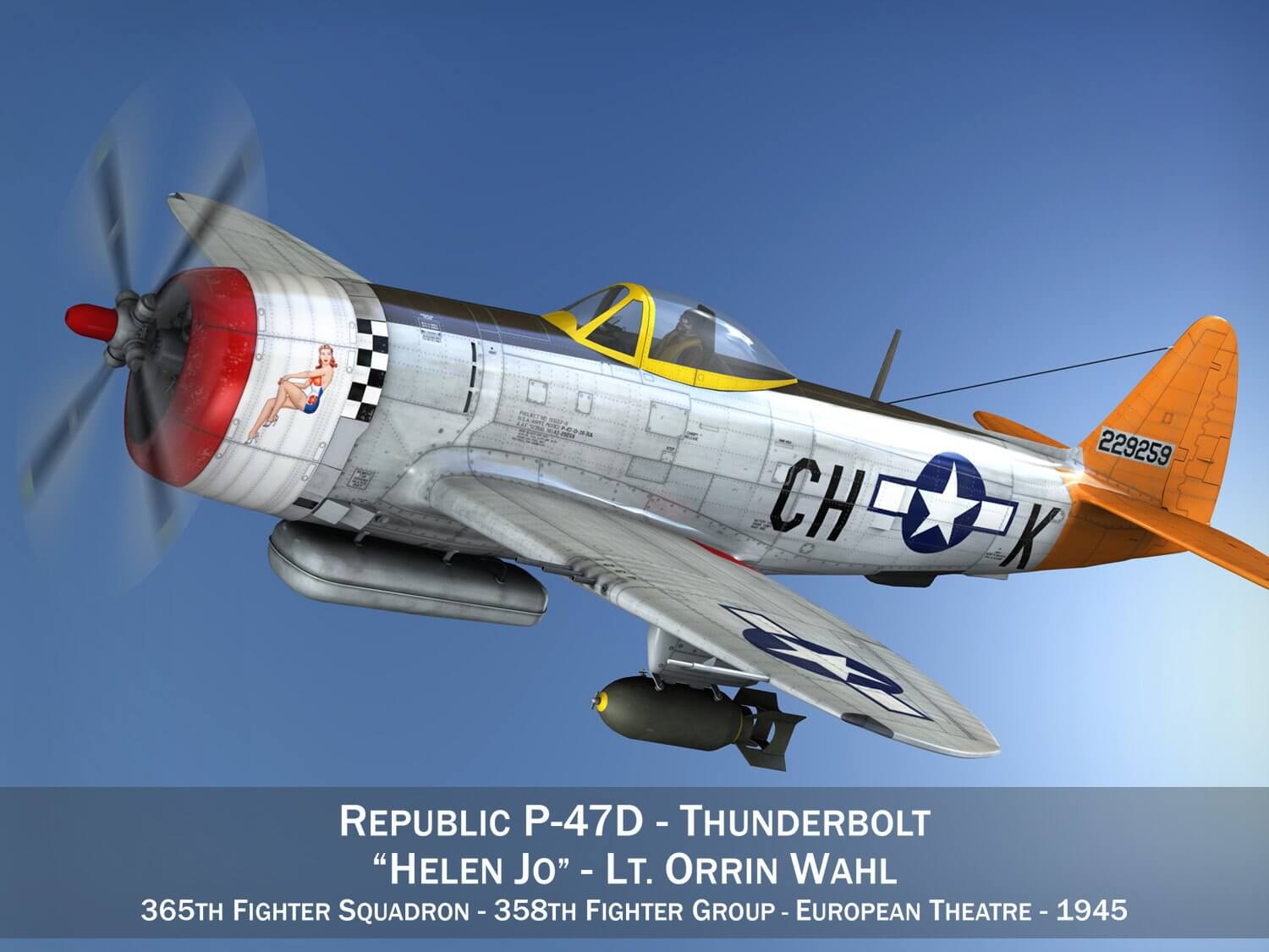 Republic P-47D Thunderbolt - Helen Jo 3D Model by panaristi